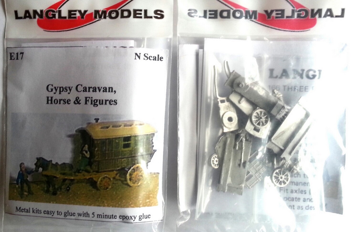 Horse Drawn Gypsy caravan figure E17 UNPAINTED N Gauge Scale Langley ...
