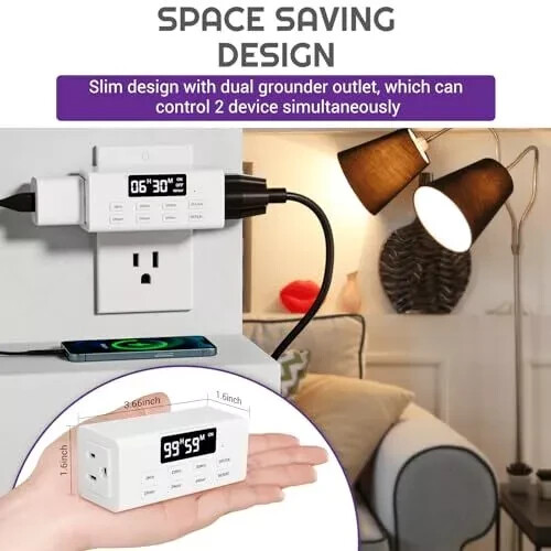 Indoor Countdown Timer Outlet Auto Shut Off Timers with Large ...