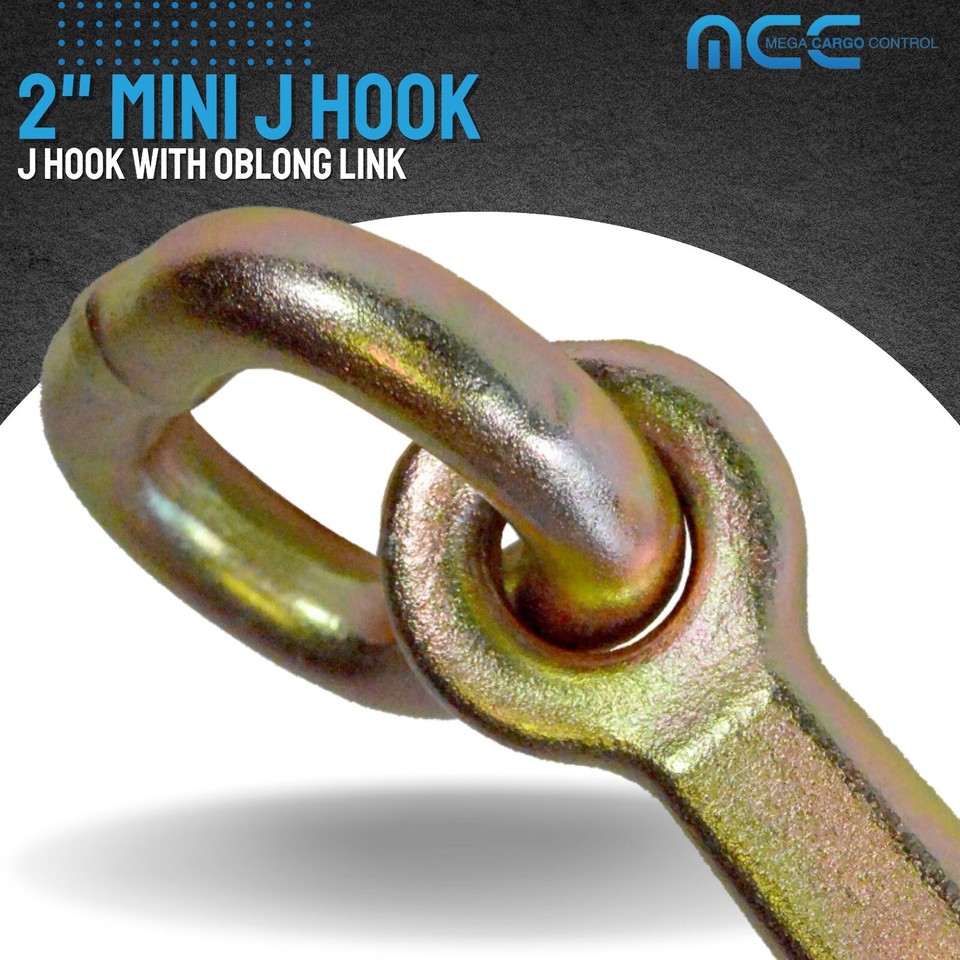 2 Pack G70 Heavy Duty Towing Mini J Hook for Car Hauler Wrecker Towing ...