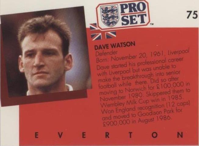 1990-91 Pro Set Dave Watson #75 for sale | eBay