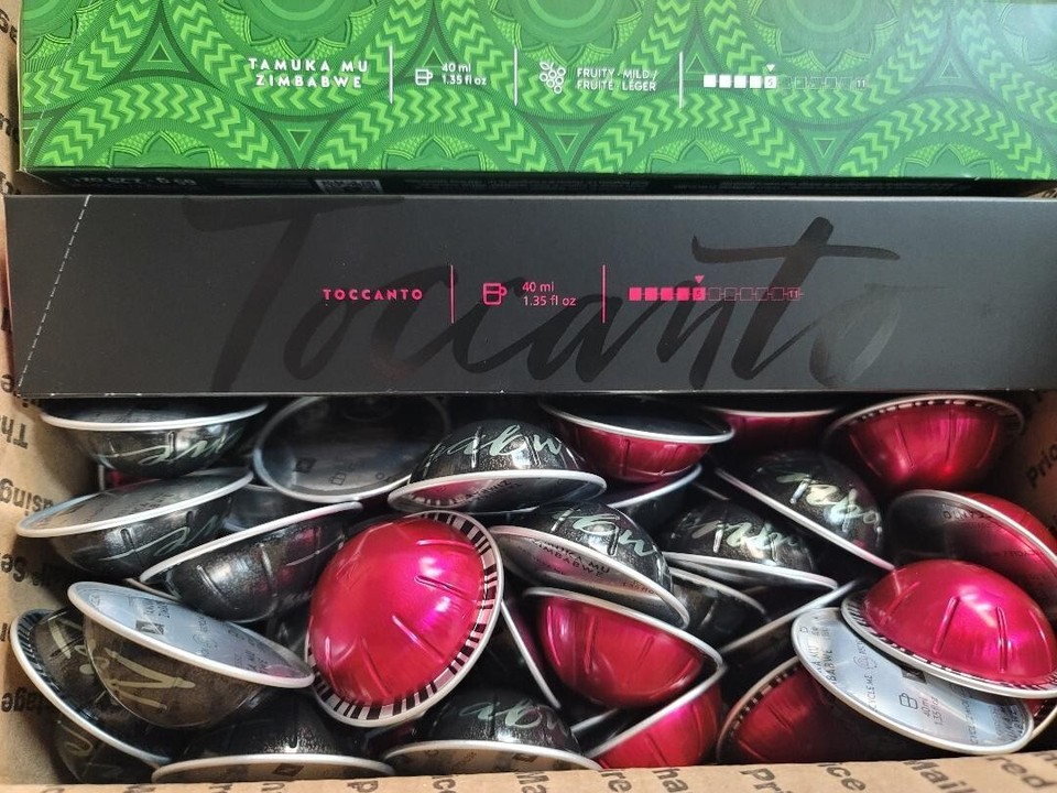 Nespresso VERTUO TOCCANTO 70 & TAMUKA MU ZIMBABWE 70 Total 140 Capsules ...