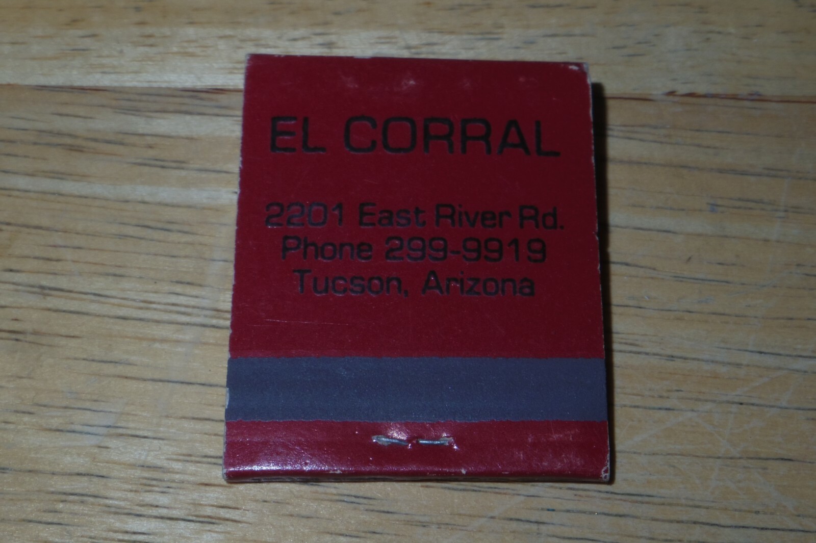 Vintage El Corral Beef & Spirits Tucson Arizona Matchbook Unstruck Full ...