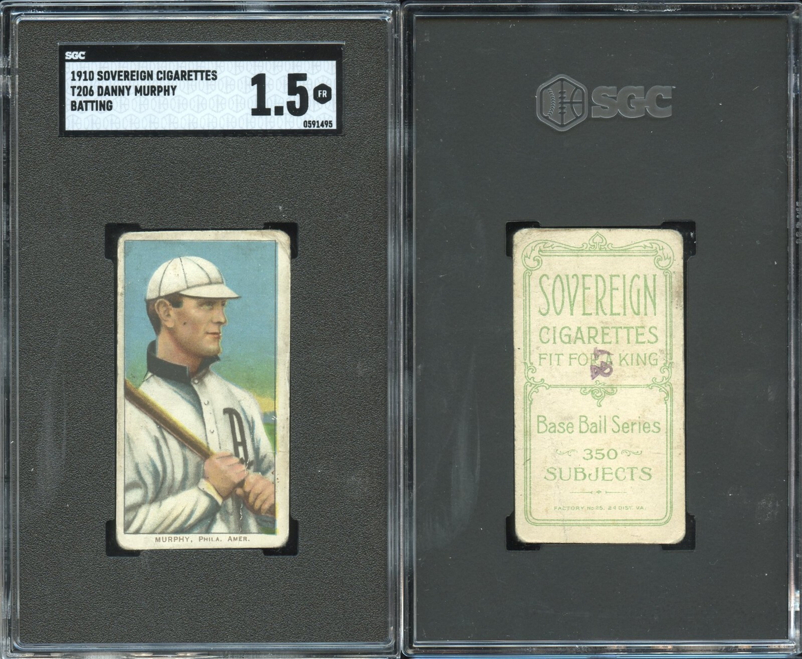 T206 Danny Murphy batting ~~ SGC 1.5 ~~ Sovereign 350 back | eBay