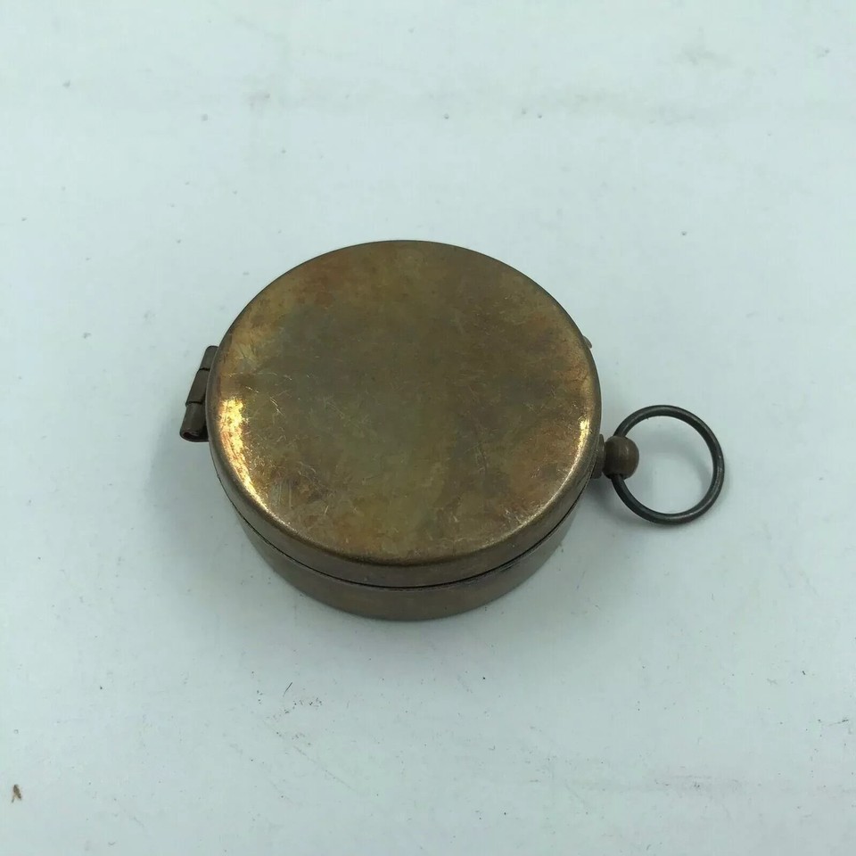 Antique Nautical Brass Finish Compass With Lid Vintage Mini Pocket ...