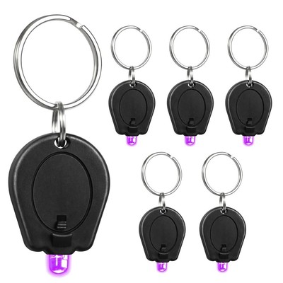 6 Pack Mini UV LED Keychain Flashlight, 395nm UV Light Keychain ...