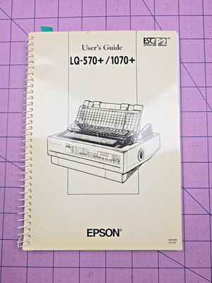 Epson LQ-570+ LQ-1070+ Users Guide Printer Manual | eBay