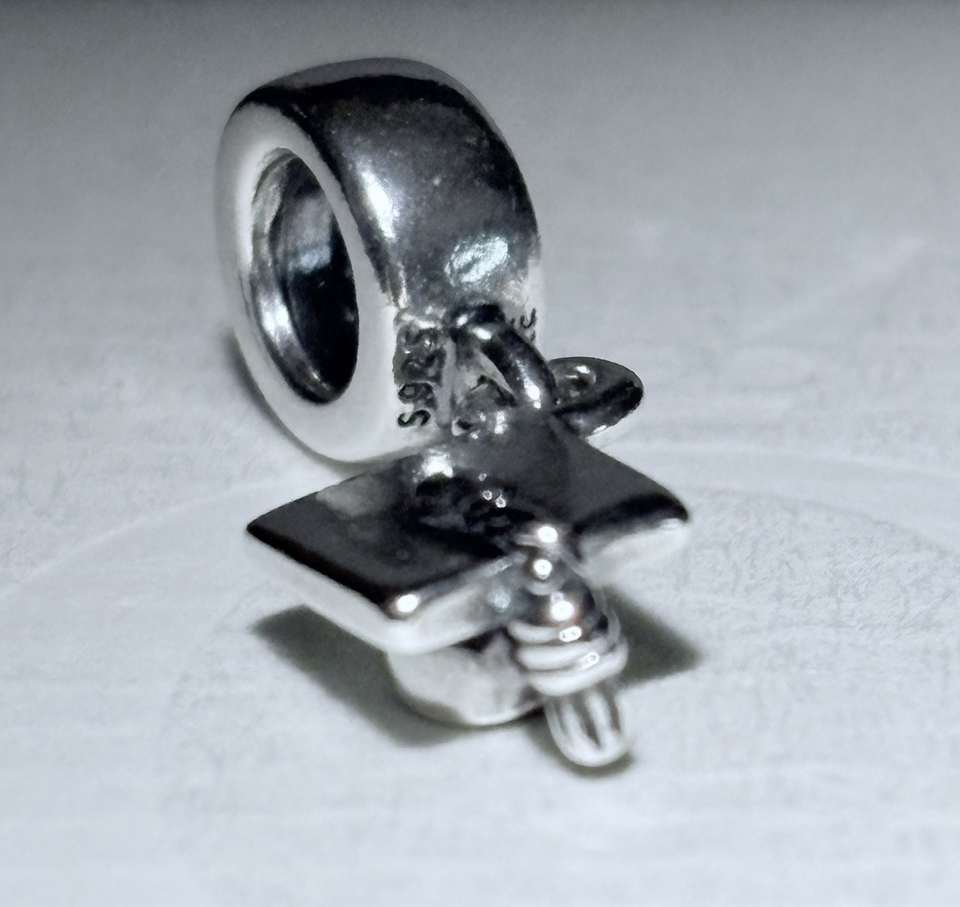 PANDORA GRADUATION Hat/Cap S925 Sterling Silver ALE Dangle Charm/Bead ...