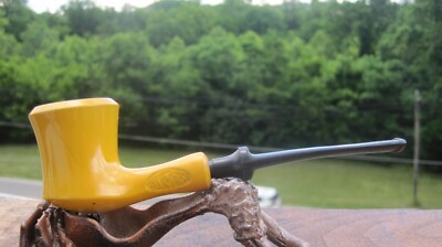 Vintage 70s Brylon? Tobacco Pipe The Smoke Yellow Estate Pipe 5" L | eBay