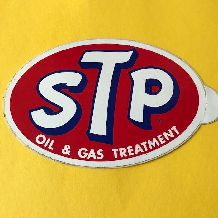 Vintage STP Sticker decal - rare oil gas nascar racing flag porsche ...