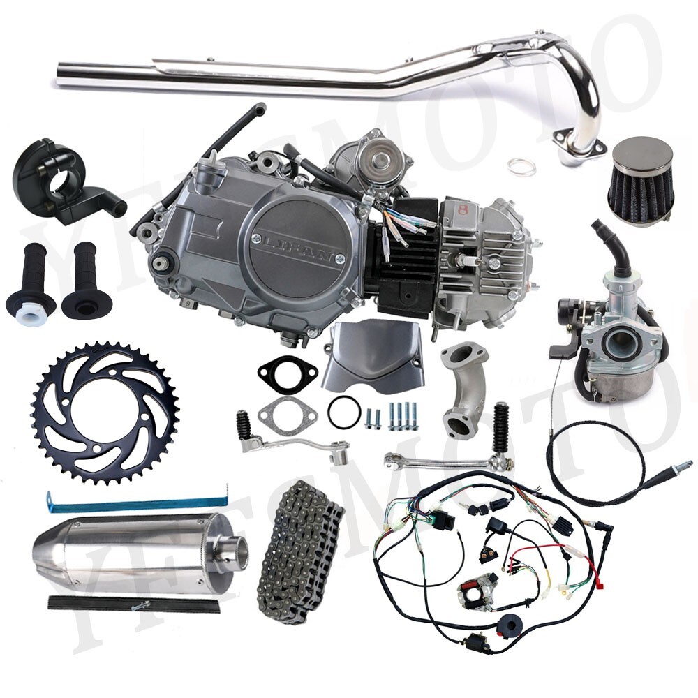 Lifan 125cc Semi Auto Engine Motor Kick Start Full Kit for Motorcycle ...