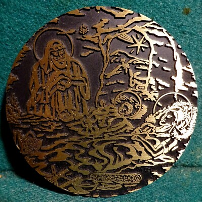 NATIVITY - CRÈCHE / CROSS & DOVE - PAX 78mm XMAS 1988 BRONZE MEDAL | eBay