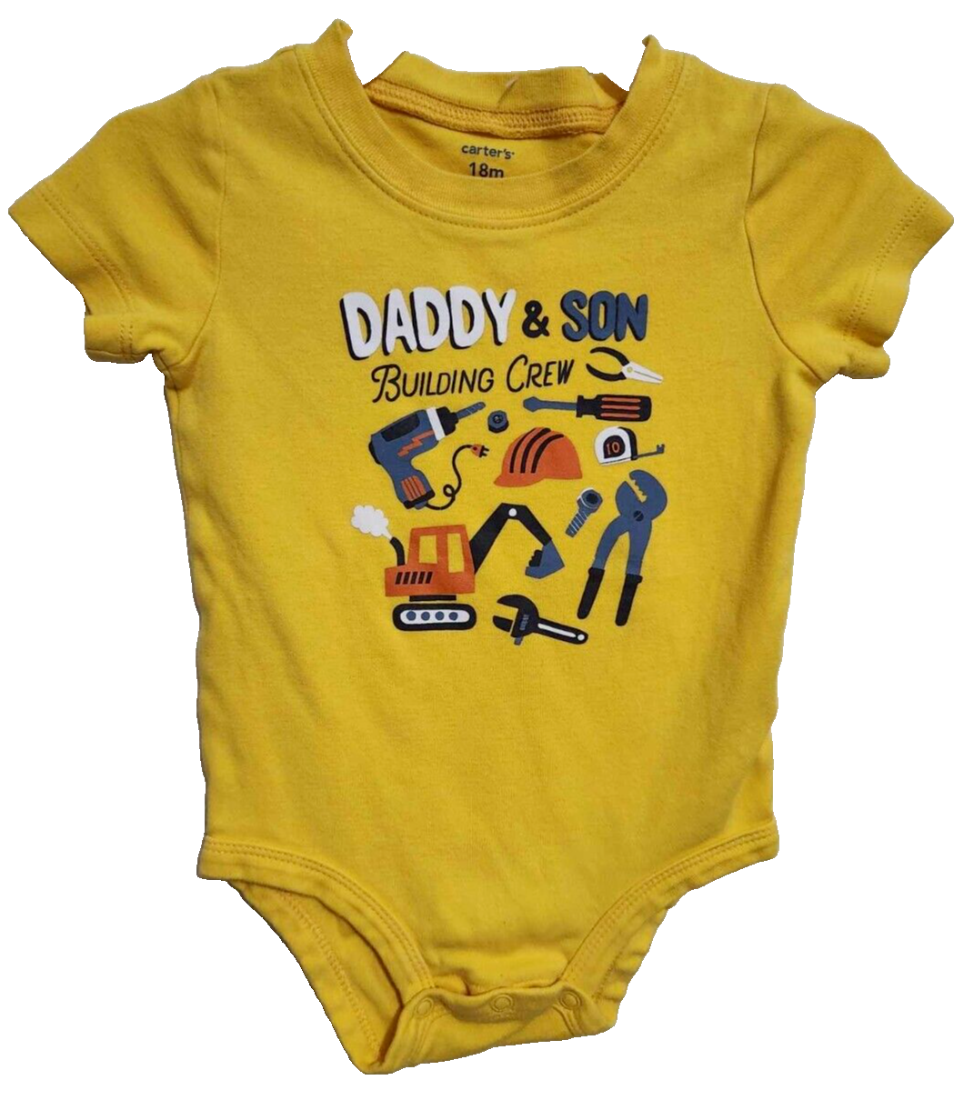 Carter's Infant 18 Month 1 Piece Yellow "Daddy & Son Building Crew" | eBay