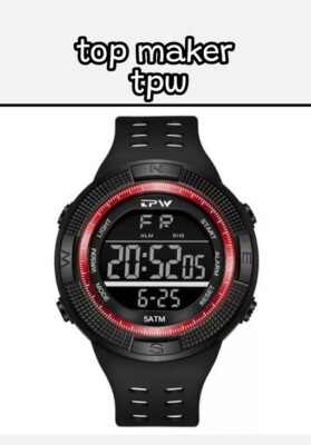TPW Digital Sports Watch resistant Alarm chronograph, Japanese module ...