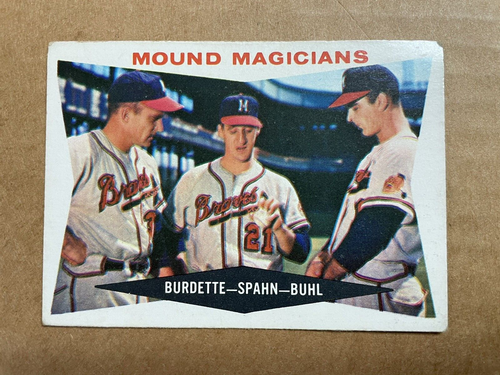 1960 Topps - #230 Mound Magicians: Warren Spahn, Bob Buhl, Lou Burdette ...