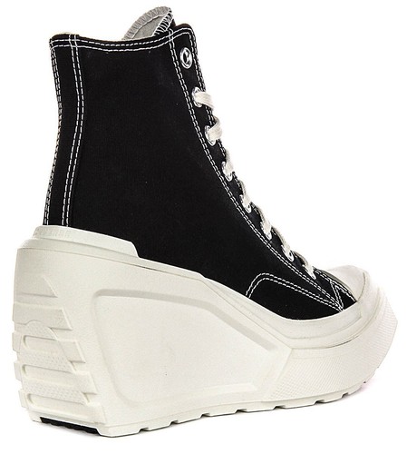 CONVERSE A06478C Hi con Lacci Zeppa Donna da Ginnastica IN Nero Bianco ...