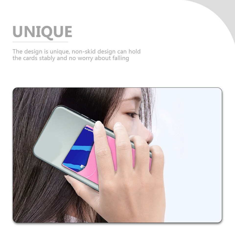 5 Pcs Silicone Stick On Cell Phone Wallets Mobile Phone Pouches Back ...