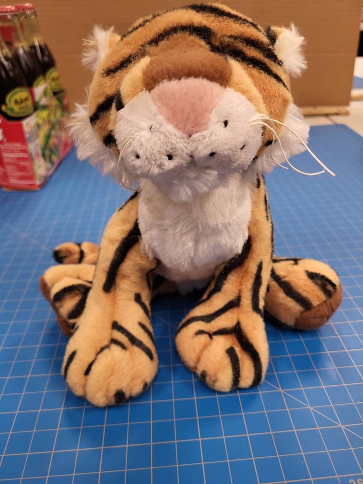 Ganz Plush Tiger Stuffed Animal Toy Collectible Orange Black Stripes 8 ...
