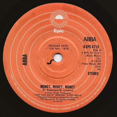 ABBA - Money, Money, Money, 7", (Vinyl) | eBay UK