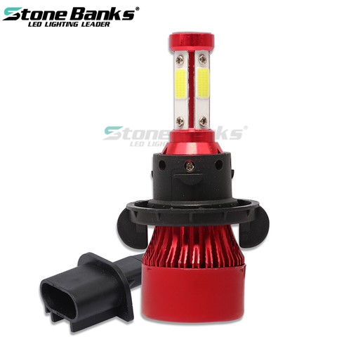 H13 9008 120W 27500LM 4-Sides LED Headlight Bulb Kit Lamp Bulb Hi/Lo ...