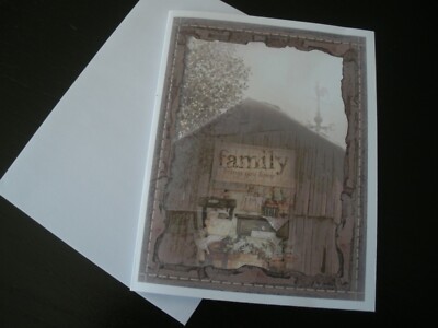 Antique Family Barn Note Card C148 Handmade Blank Inside | eBay