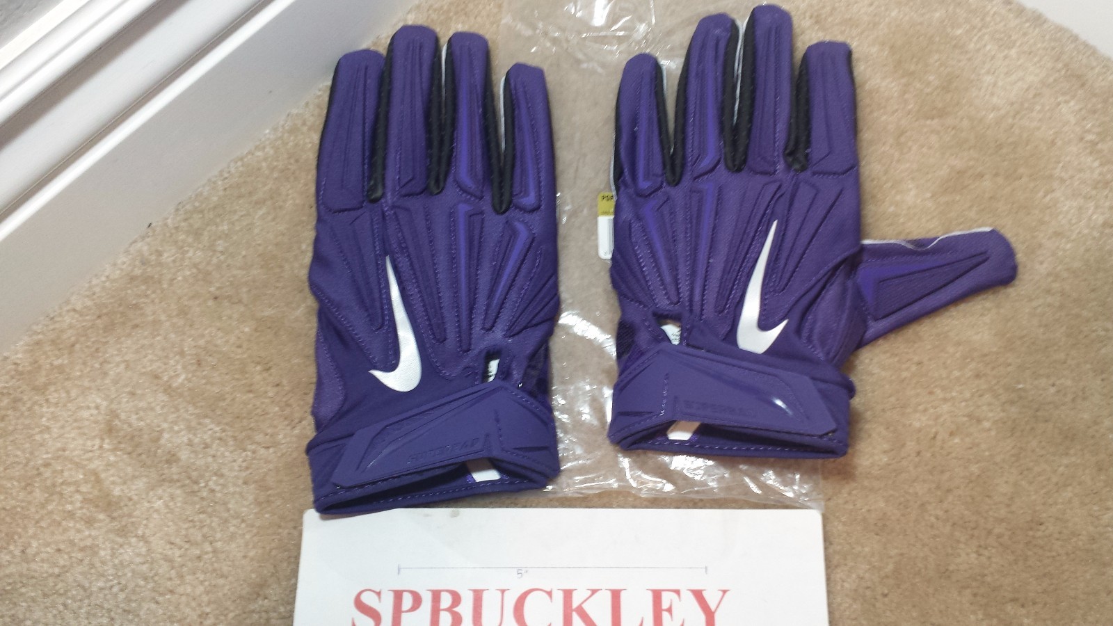 NIKE NCAA TCU HORNED FROGS SUPERBAD 3.0 PADDED FOOTBALL GLOVES, NEW ...