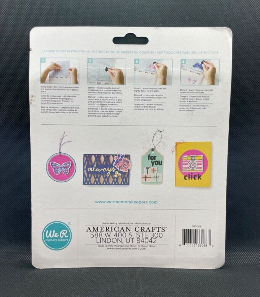 NEW We R Memory Keepers American Crafts “Camera” Clear Layered Rubber ...