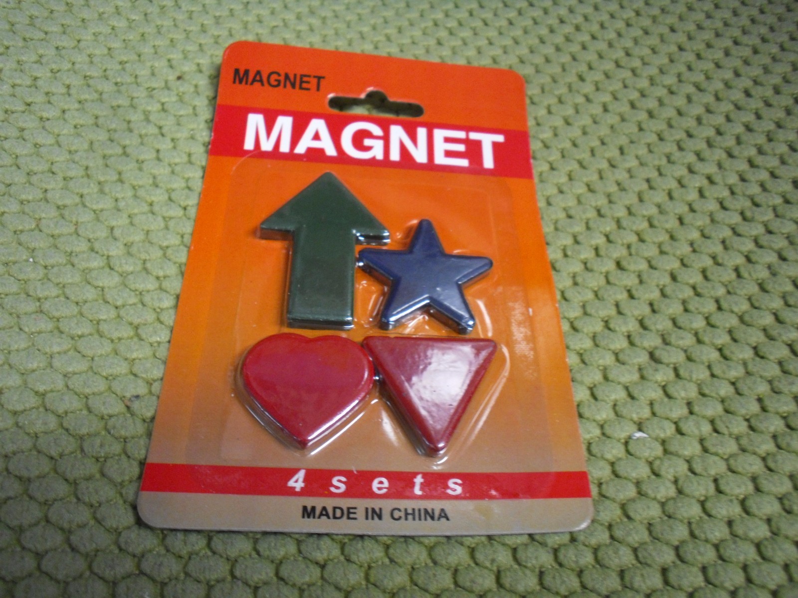 2 X 4 Pieces Refrigerator Magnets Arrow Love Star Triangle Blue Green ...