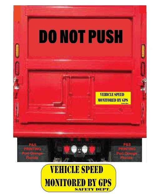 Taxi Truck Bus Vehicle Speed Monitored By GPS Safety Decal 3.25" x 8.0 ...