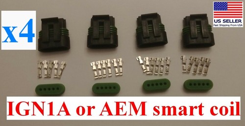 x4 IGN1A 5-Pin Ignition Coil Pack Connector Plug Clip Kit for AEM 30 ...
