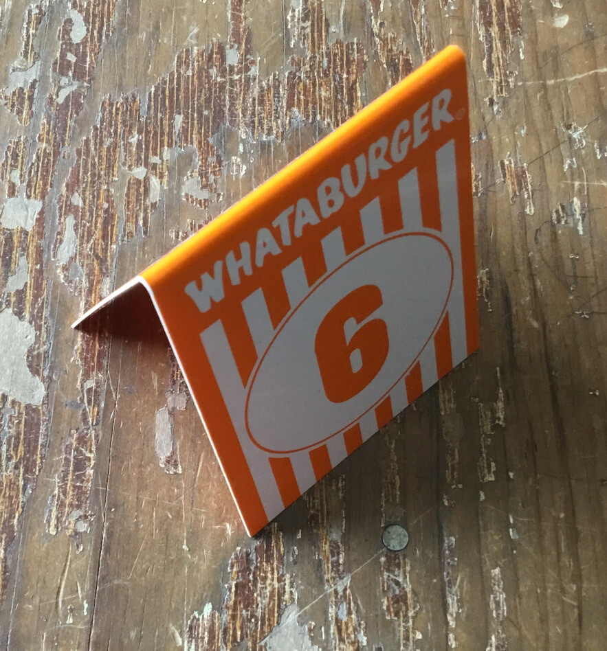 Whataburger Table Tent Number 6 Famous Burgers | eBay