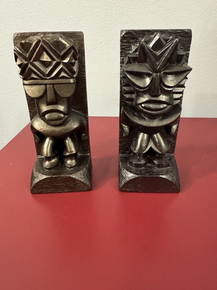 Lot of 2 1968 Coco Joe Hawaiian Alii Gold Tiki Statues 701, 702 Made in ...
