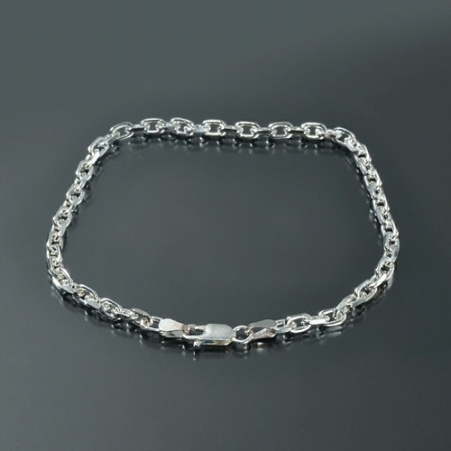 Silver 925 2-Sided Red Bean Chain Bracelet, 4mm x 20cm, Anti-tarnish ...