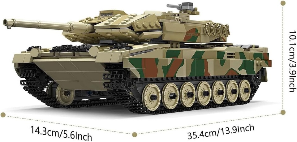 Mould King 20020 Leopard 2 Tank Remote Control Military Army RC ...