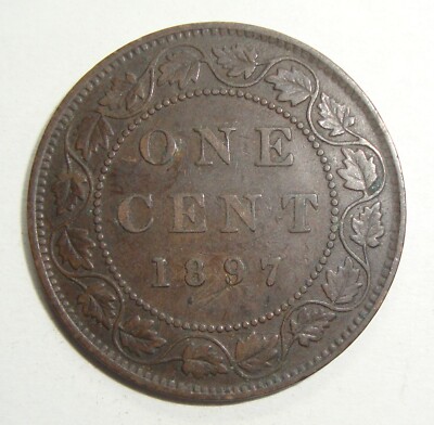 1897 CANADA ONE 1 CENT VICTORIA LARGE PENNY COIN | eBay