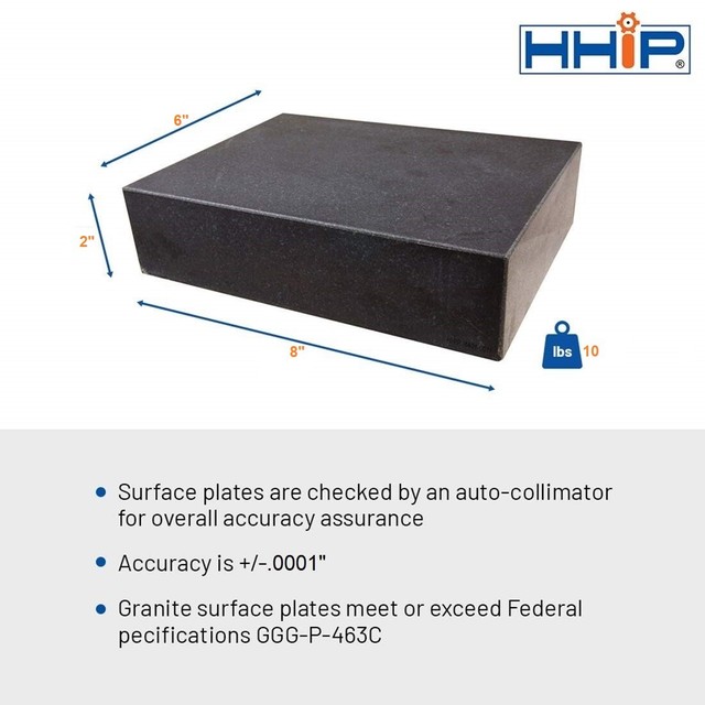 HHIP 4401-1597 6" " " Granite Surface Plate Grade B 0 Ledge for sale ...