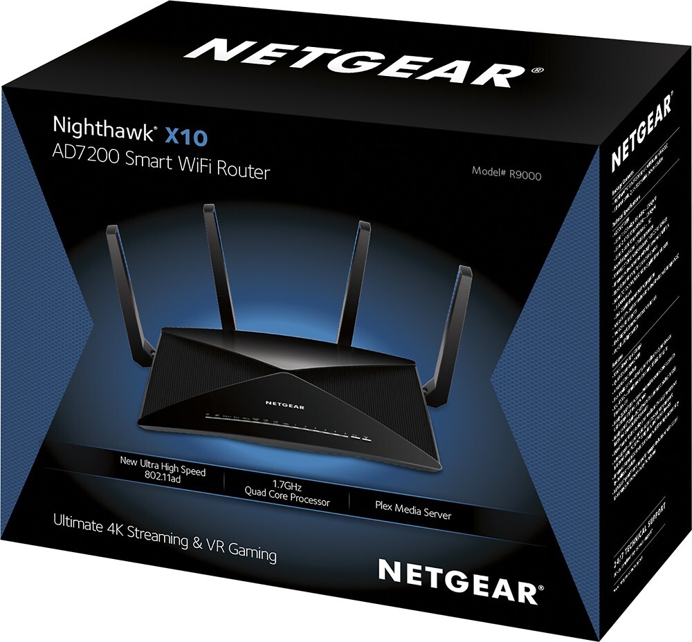 NETGEAR Nighthawk X10 7200 Mbps 7 Port Wireless AD Router (R9000-100NAS ...