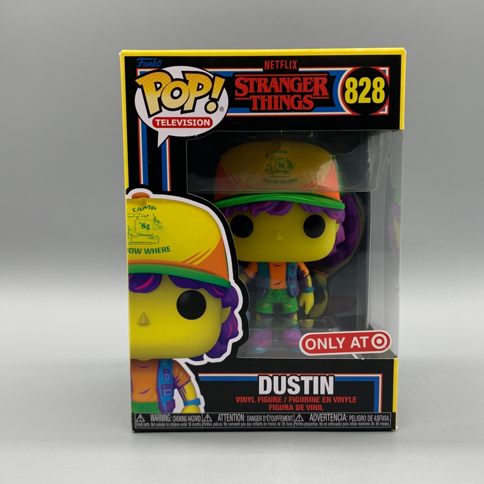 FUNKO POP! #828 DUSTIN BLACKLIGHT STRANGER THINGS TARGET EXCLUSIVE W ...