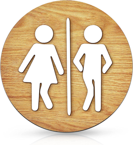 Jetec Wooden Unisex Restroom Signs Rustic Men'S and Women'S Restroom ...