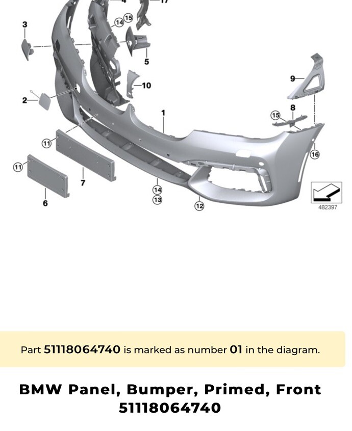 BMW Panel Bumper Front M Trim Fog Light LED 7' G11 G12 Alpine White 3 ...