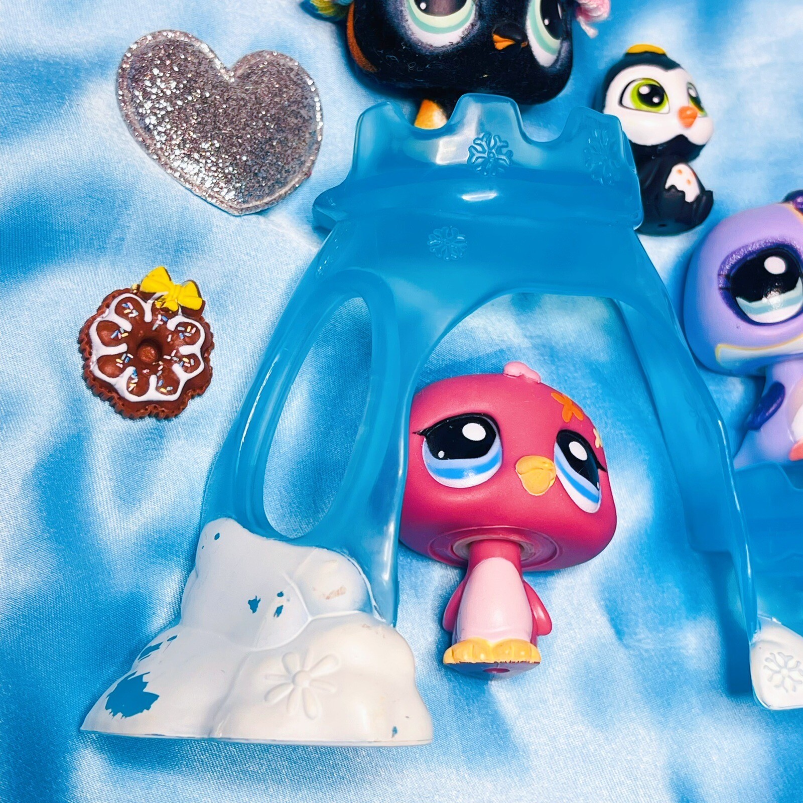 Authentic Littlest Pet Shop LPS 333 1085 1448 Purple Black Penguin Bird ...