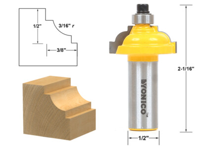 3/8" Classical Cove Edge Forming Router Bit - 1/2" Shank - Yonico 13189 ...