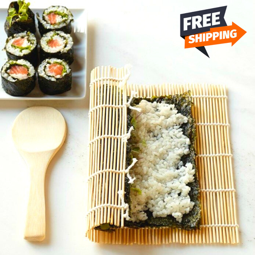 Sushi Maker Curtain Rolling Mat Rice Roller Natural Bamboo Japanese ...