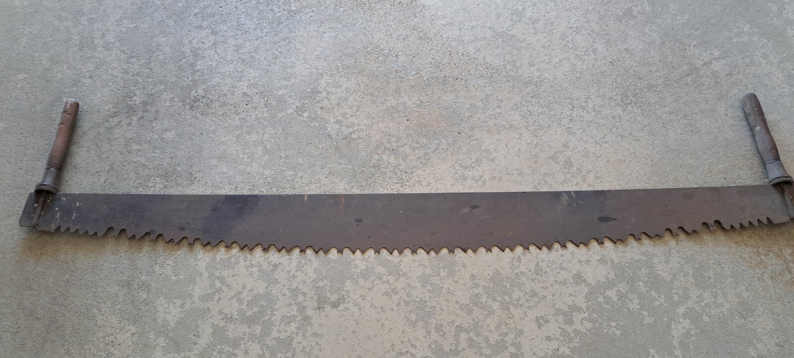 VINTAGE 2 MAN CROSS CUT SAW 64" LUMBERJACK 2 HANDLES FARM TOOL LOGGING ...