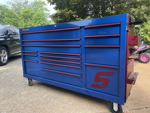 73” Classic Series 15 Drawer Triple Bank Snap-On Midnight Blue Tool Box ...