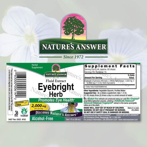 Nature's Answer Eyebright Extract 1 Ounce | Vision & Eye Support | Alcohol Free, | eBay