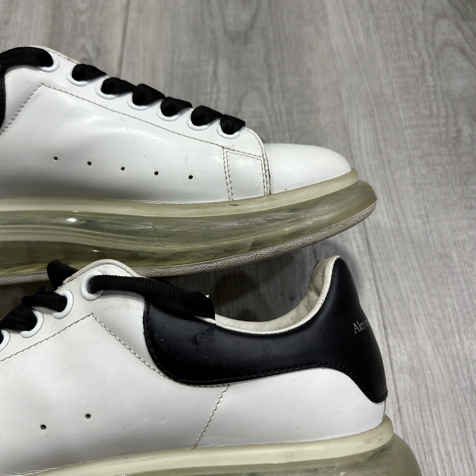 MENS OVERSIZED TRANSPARENT SOLE ALEXANDER MCQUEEN WHI… - Gem