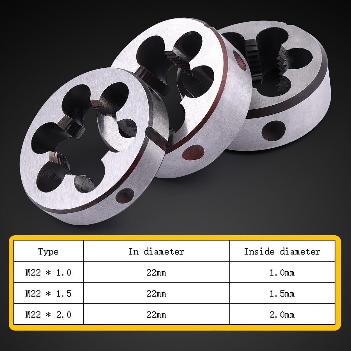 Metric Right Hand Thread Die M7-M22 0.75-2mm Pitch Alloy Steel HSS High ...