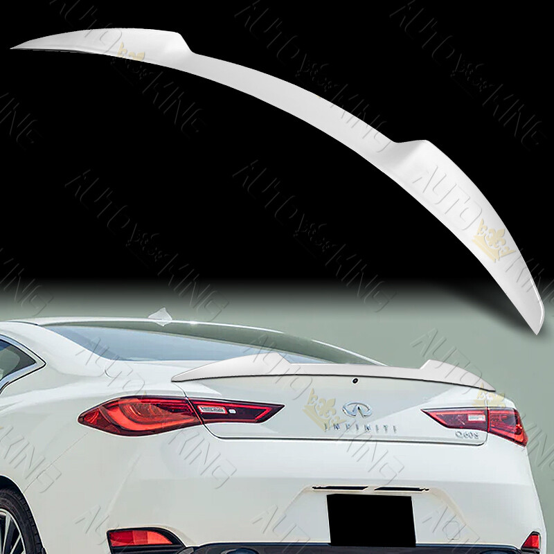 FOR 17-22 INFINITI Q60 COUPE W-POWER PEARL WHITE V-STYLE REAR TRUNK ...