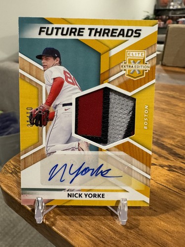 2022 Panini Elite Extra Future Threads Nick Yorke Prospect Patch Auto #/10 🔥📈 | eBay