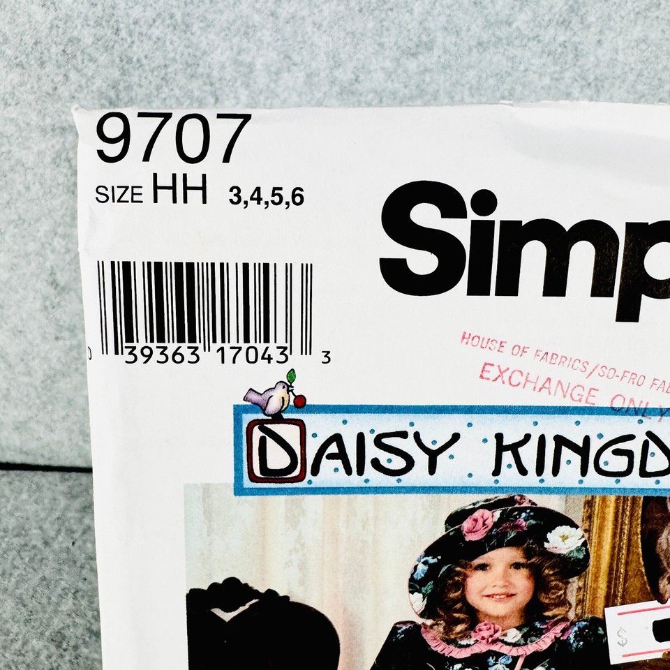 Simplicity 9707 Flared Dress w Collar Hat Purse Childs Size 3 6 Sewing ...